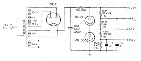 Multiple Voltage Power Source Using Tubes T092E