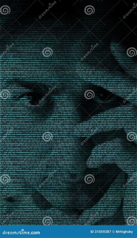 Binary Code Portrait Stock Image Image Of Male Futuristic 31059387