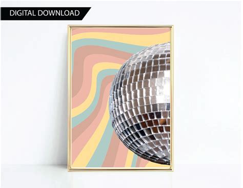 Disco Ball Print Disco Ball Poster Printable Wall Art Disco Ball Wall Art Retro Wall Art