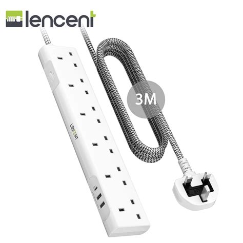 Lencent Meter In Extension Lead With Usb C Port W A Way Outlets Power Strip With