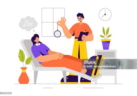 최면 벡터 일러스트 레이 션은 평평한 배경에서 치료 서비스에 대한 마음의 변화 상태를 유도하기 위해 흑백 나선형 패턴을 특징으로합니다 3차원 형태에 대한 스톡 벡터 아트 및