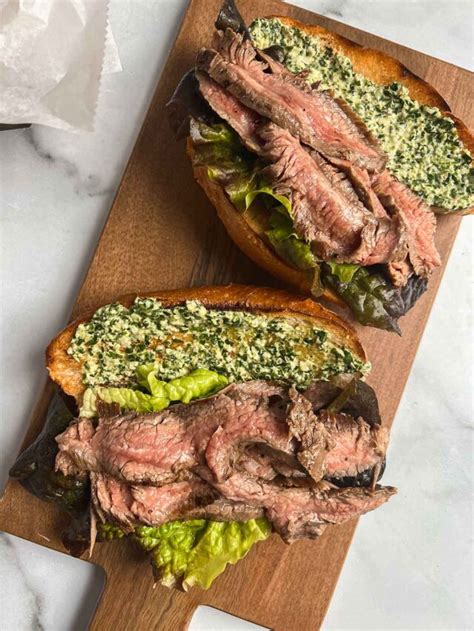 Flank Steak Sandwich With Chimichurri Aioli Tru Food Love
