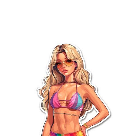 Premium Photo Woman In Bikini Sticker Generative Ai