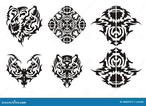Tribal Tiger Elements Stock Vector Illustration Of Majestic 48469374