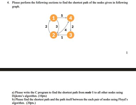 Solved 4 Please Perform The Following Sections To Find The Shortest