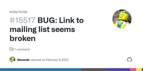 Bug Link To Mailing List Seems Broken · Issue 15517 · Scipyscipy