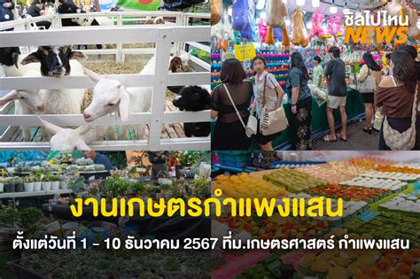 ปักวันแล้ว งานเกษตรกำแพงแสน ตั้งแต่วันที่ 1 10 ธันวาคม 2567 ที่ม เกษตรศาสตร์ กำแพงแสน จ นครปฐม