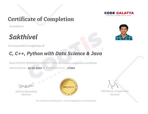 Consistency Codegalatta Programming Sakthivel T