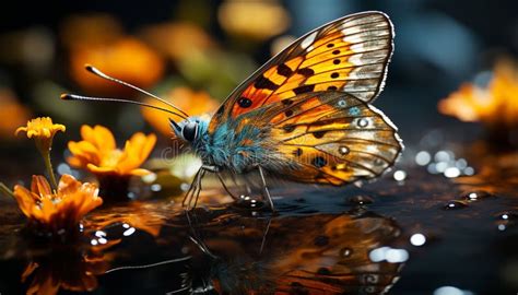 Vibrant Butterfly Wing Showcases Nature Beauty In Multi Colored Close