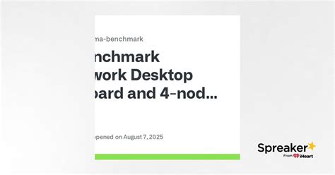 Benchmark Framework Desktop Mainboard And 4 Node Cluster · Issue 21