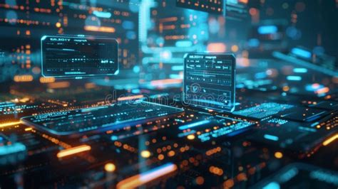 Futuristic Holographic Interface Displaying Complex Data And