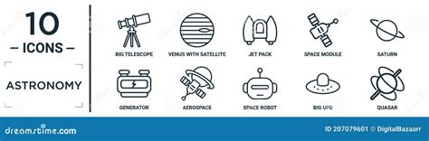 Linear Aerospace Icon From Astronomy Outline Collection Thin Line Aerospace Vector Isolated On
