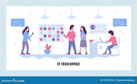 Scrum Board Agile Methodology Software Development Cartoon Vector