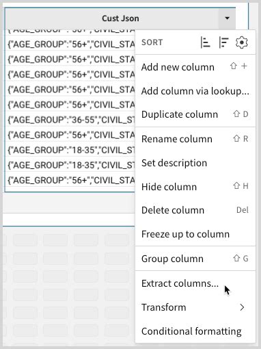 extract columns from json or variant data