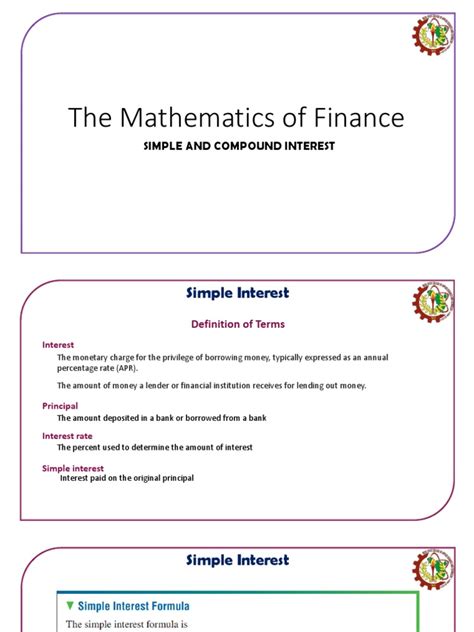 Lecture Notes Simple And Compound Interest Pdf Interest Interest Rates