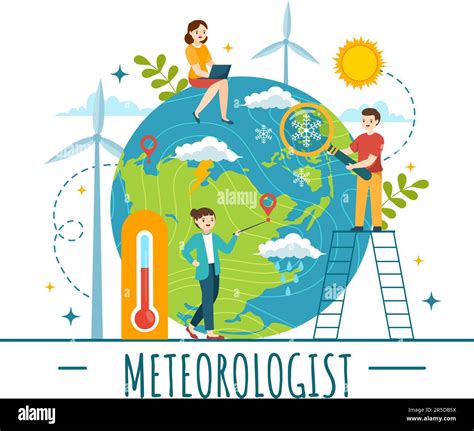 Meteorologist Vector Illustration With Weather Forecast And Atmospheric