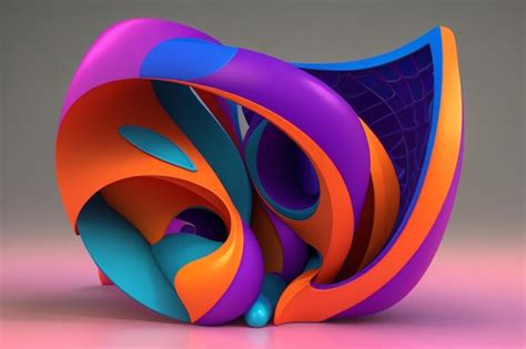 Premium Photo Futuristic Colorful Shape 3d Render