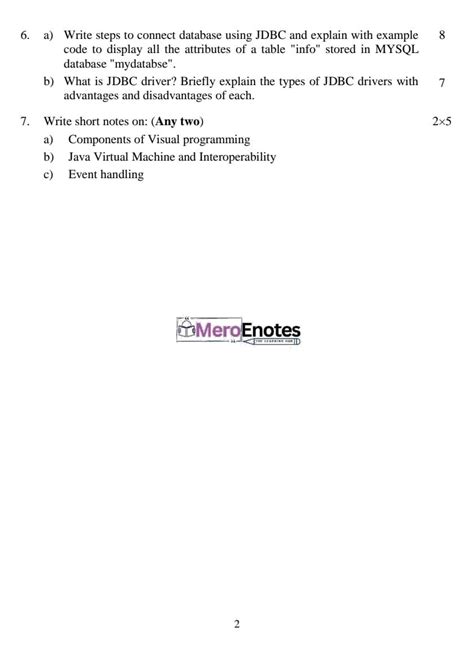 Pu Be Computer Advance Programming With Java Question Paper 4th Sem Mero Enotes