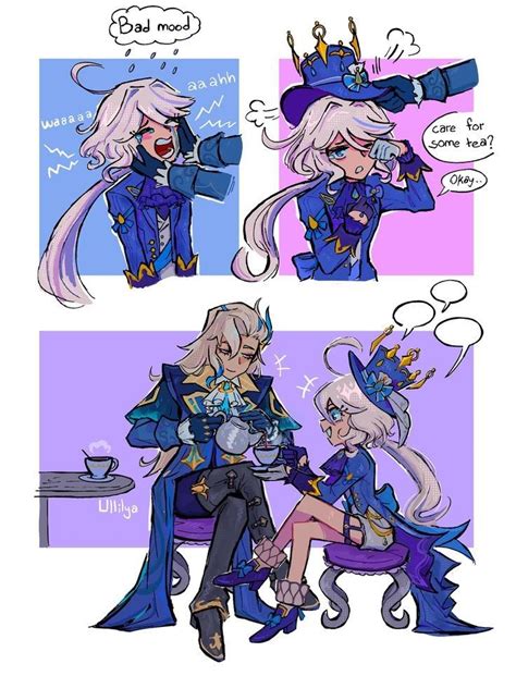 Focalors Official Art Neuvifuri Fanart Fontaine Otter Furina And