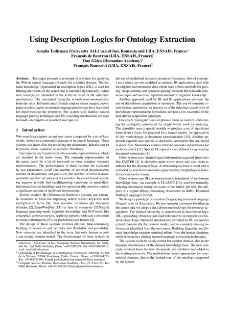 Pdf Using Description Logics For Ontology Extraction
