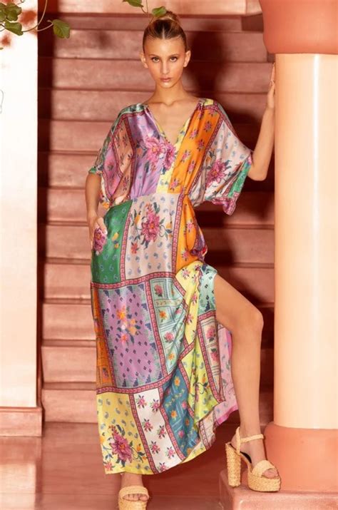 Lola Australia Norman Silk Maxi Dress Lotus Print Thyme Clothing