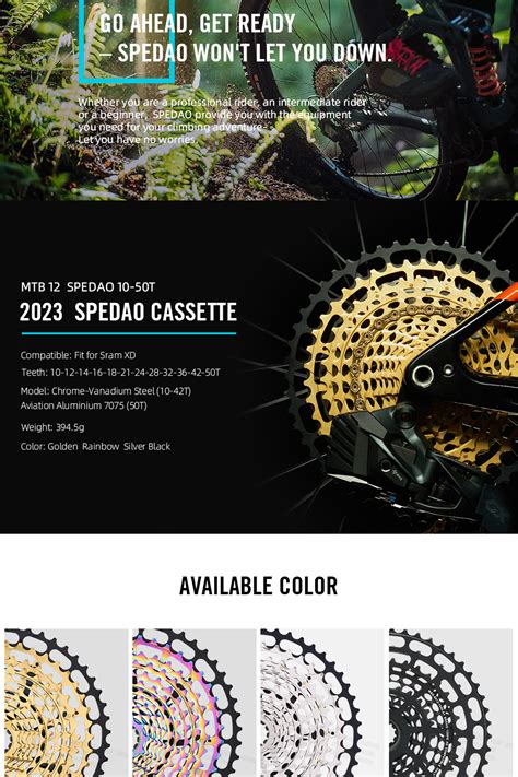 Spedao Mtb Bicycle Cassette 12s Cogs 10 50t 12 Speed Cogs Mtb Cassette Cogs Cnc Bike Sprocket