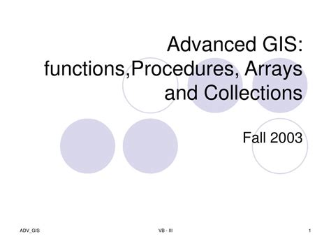 Ppt Advanced Gis Functionsprocedures Arrays And Collections Powerpoint Presentation Id567719