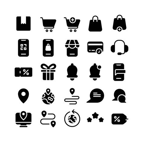 Ecommerce Icon Set With Glyph Style 18877456 Vector Art At Vecteezy