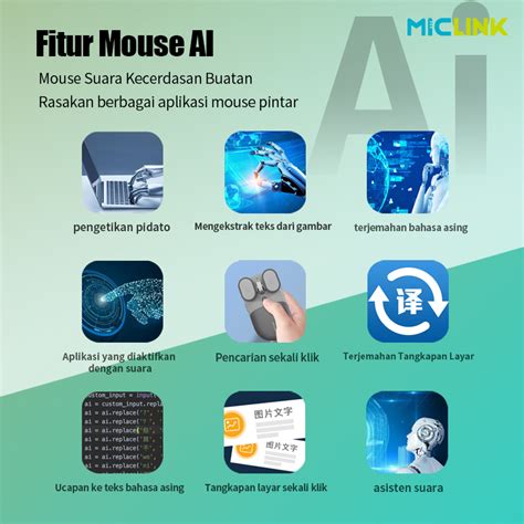 Jual Miclink M7 Mouse Ai Ketik Dan Terjemah Suara Wireless Bluetooth Rechargeable Garansi Resmi