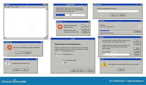 Old User Interface Browser Window Error Message Popup Dialog Box With