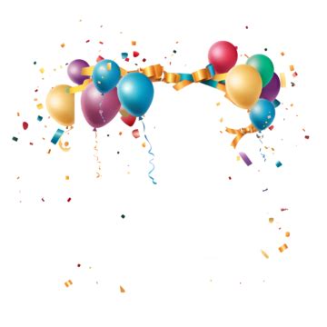 紙屑和氣球金色光效生日慶祝邊框 金色光效生日慶典邊框 金的 燈光效果素材圖案PSD和PNG圖片免費下載
