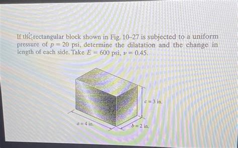 Solved If The Rectangular Block Shown In Fig Is Chegg