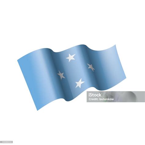 페더레이션된 상태 미크로네시아 플래그 흰색 배경 벡터 일러스트 레이 션 0명에 대한 스톡 벡터 아트 및 기타 이미지 0명 3차원 형태 국가 Istock