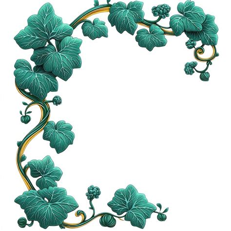 Green Vine Corner Border