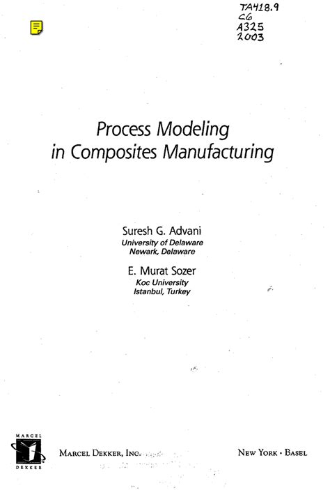 Pdf Process Modeling In Composite Manufacturing