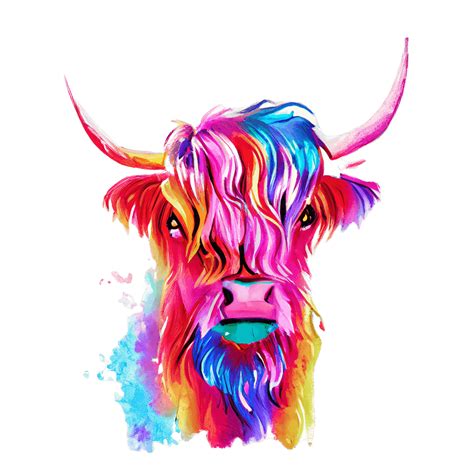 Intricately Beautiful Highland Cattle · Creative Fabrica