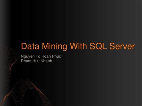 data mining with sql server
