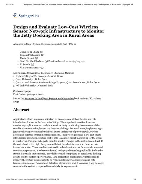 [pdf] design and evaluate low cost wireless sensor network