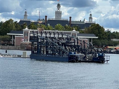 First ‘luminous Barge Arrives At World Showcase Lagoon In Epcot Disney By Mark