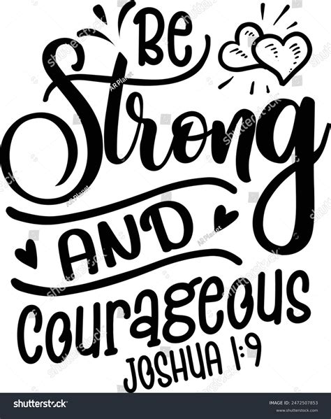 Be Strong Courageous Joshua 19 Stock Vector Royalty Free 2472507853