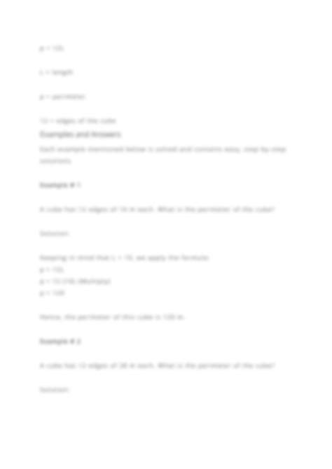 SOLUTION The Perimeter Of A Cube Formulas Examples And More Studypool