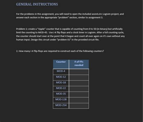 Solved GENERAL INSTRUCTIONS For The Problems In This Chegg Com