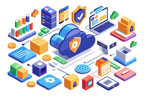 Cloud Computing Network With Secure Data Storage And Access Premium Ai Generated Vector