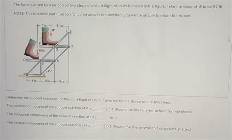 Solved The Force Exerted By A Person On Two Steps Of A Short