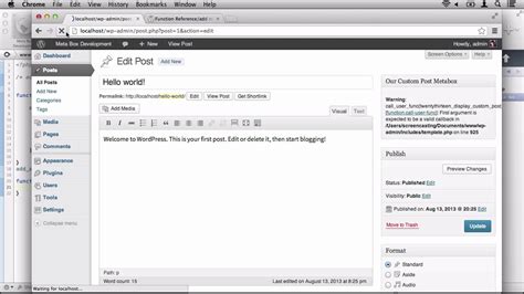 Working With Meta Boxes In Wordpress Our First Meta Box