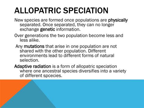 Allopatric Speciation