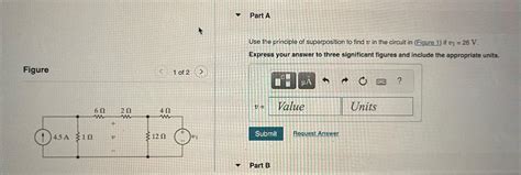 solved use the principle of superposition to find v in the