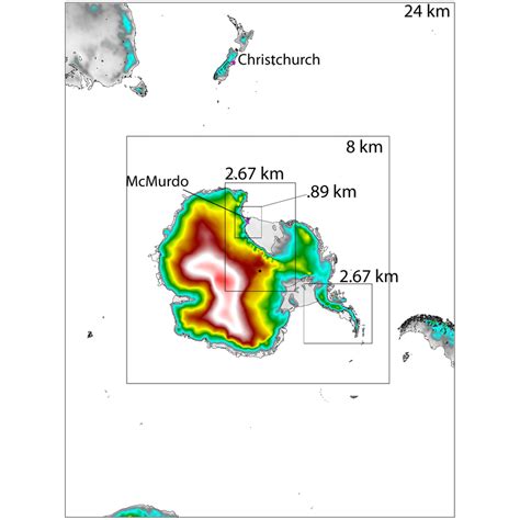 Amps Wrf Forecast Grids Outer Frame Shows The 24 Km Wrf Grid Run For Download Scientific