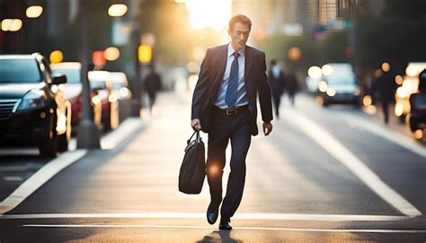 Premium Photo Businessman Rushing To Get To Work