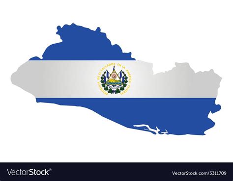 El Salvador Flag On Map Vector Image On Vectorstock El Salvador Flag
